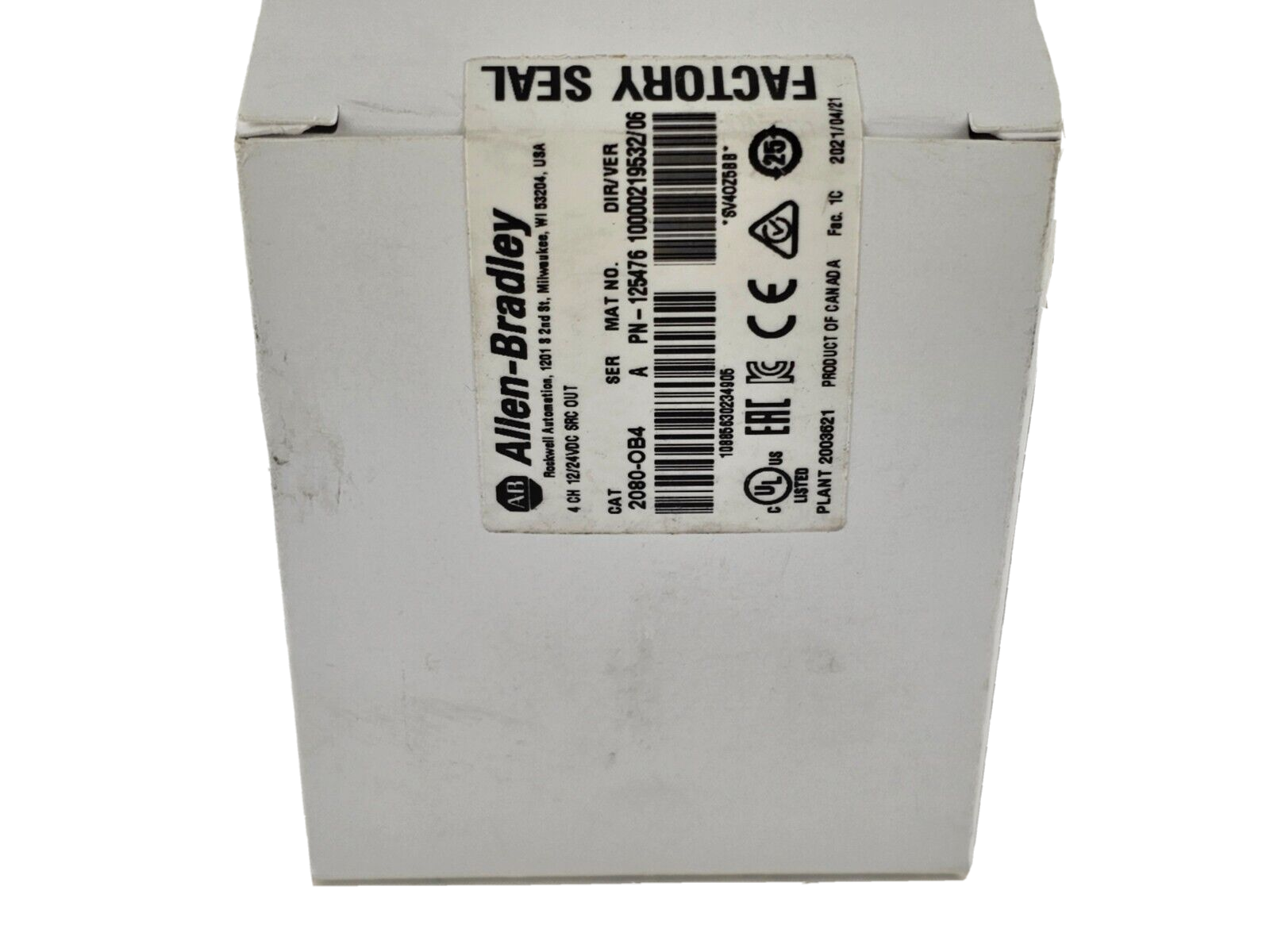 2021 SEALED Allen Bradley 2080-OB4 /A Micro800 4-CH Source Output ...