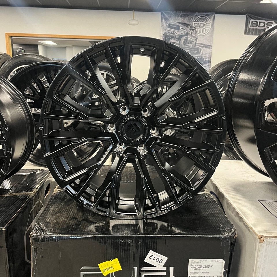 4 New Fuel D847 Rebar 20" Blackout 20x9 6x5.5 6x139.7 Wheels +1mm Chevy ...