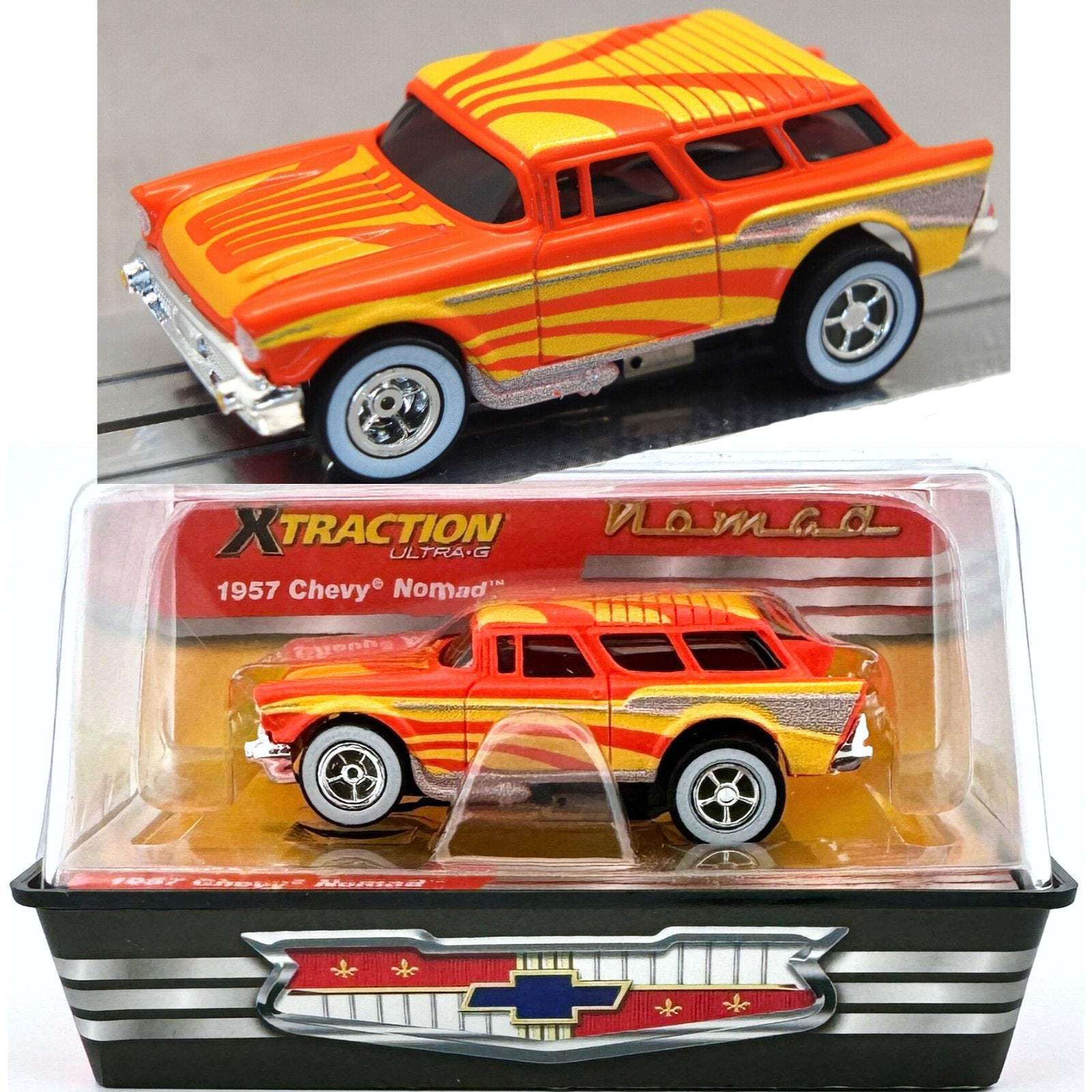 Auto World 1957 Chevy Nomad Starburst Orange Exclusive HO Slot Car for ...