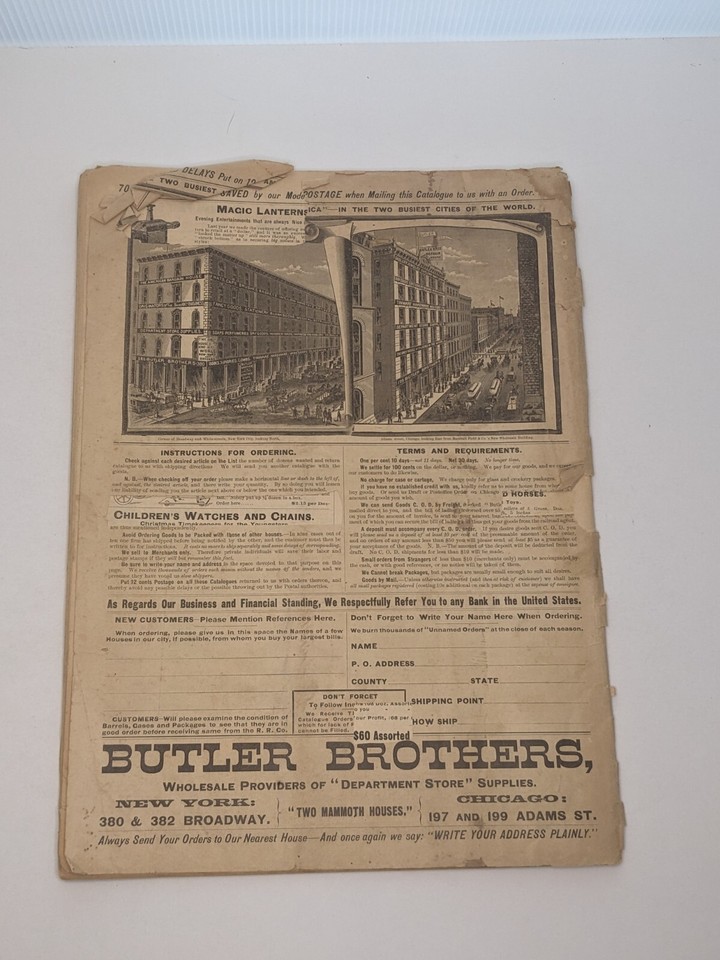 COMPLETE Butler Brothers Our Drummer Fall 1889 - April 1890 Catalogue ...