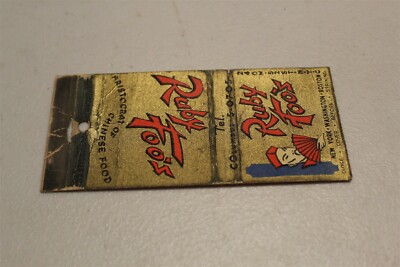 RUBY FOO'S ARISTOCRAT OF CHINESE FOOD NY BOSTON WASHINGTON MATCHBOOK ...