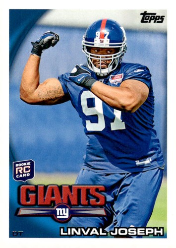 2010 Topps #138 Linval Joseph Rookie New York Giants | eBay