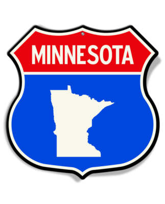 State of Minnesota Interstate - Shield Shape - Aluminum Sign - Made in ...