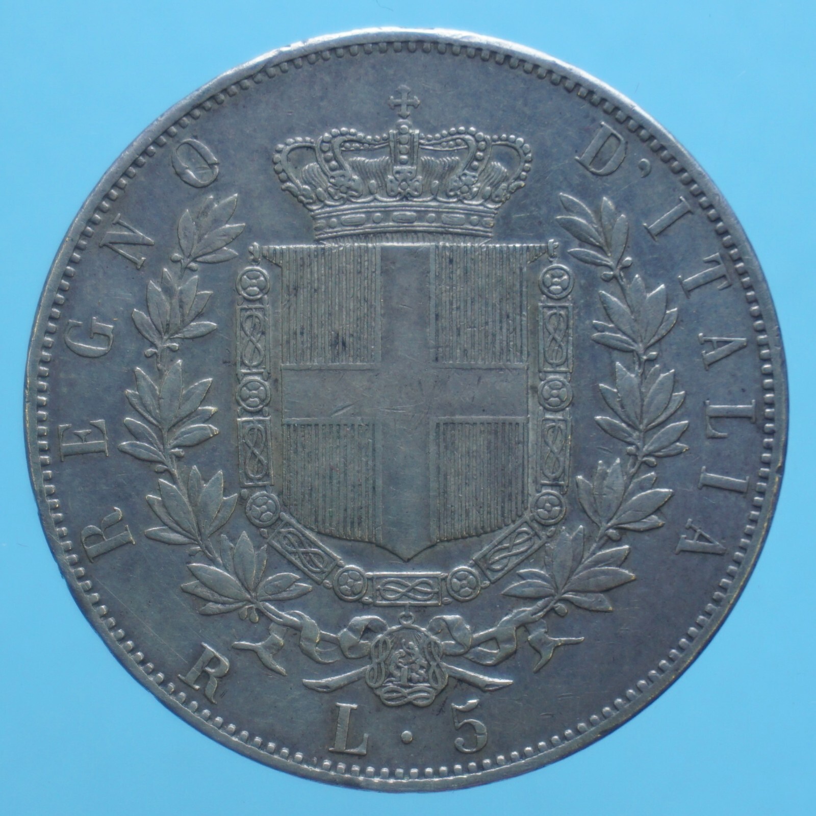 VITTORIO EMANUELE II 5 LIRE 1873 ROMA ARGENTO SILVER COIN mBB CURRENCY ...