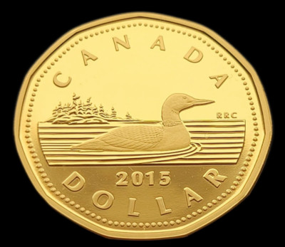** 1$ CANADA PROOF LOONIE 2015 FINE SILVER ** TAXE EXEMPT FOR CANADIAN ...