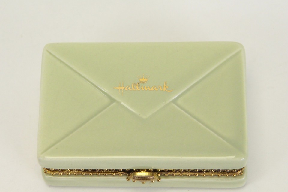 Hallmark Signature Love Letter Envelope Porcelain Hinged Trinket Box 2 ...