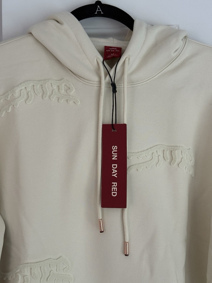 Sun Day Red | Luare Tufted Hoodie | Bone | Size M | eBay