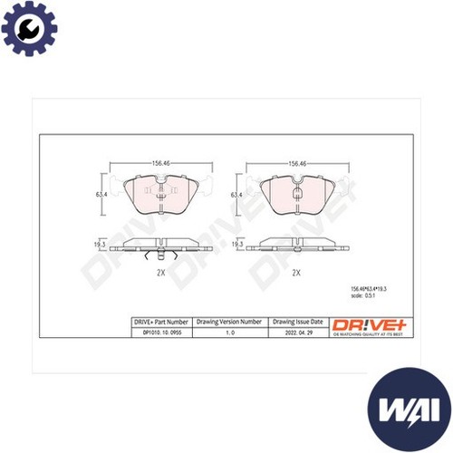BRAKE PAD SET DISC BRAKE DP1010.10.0955 FOR BMW 3/E0/E4/7/E2/E6 ...