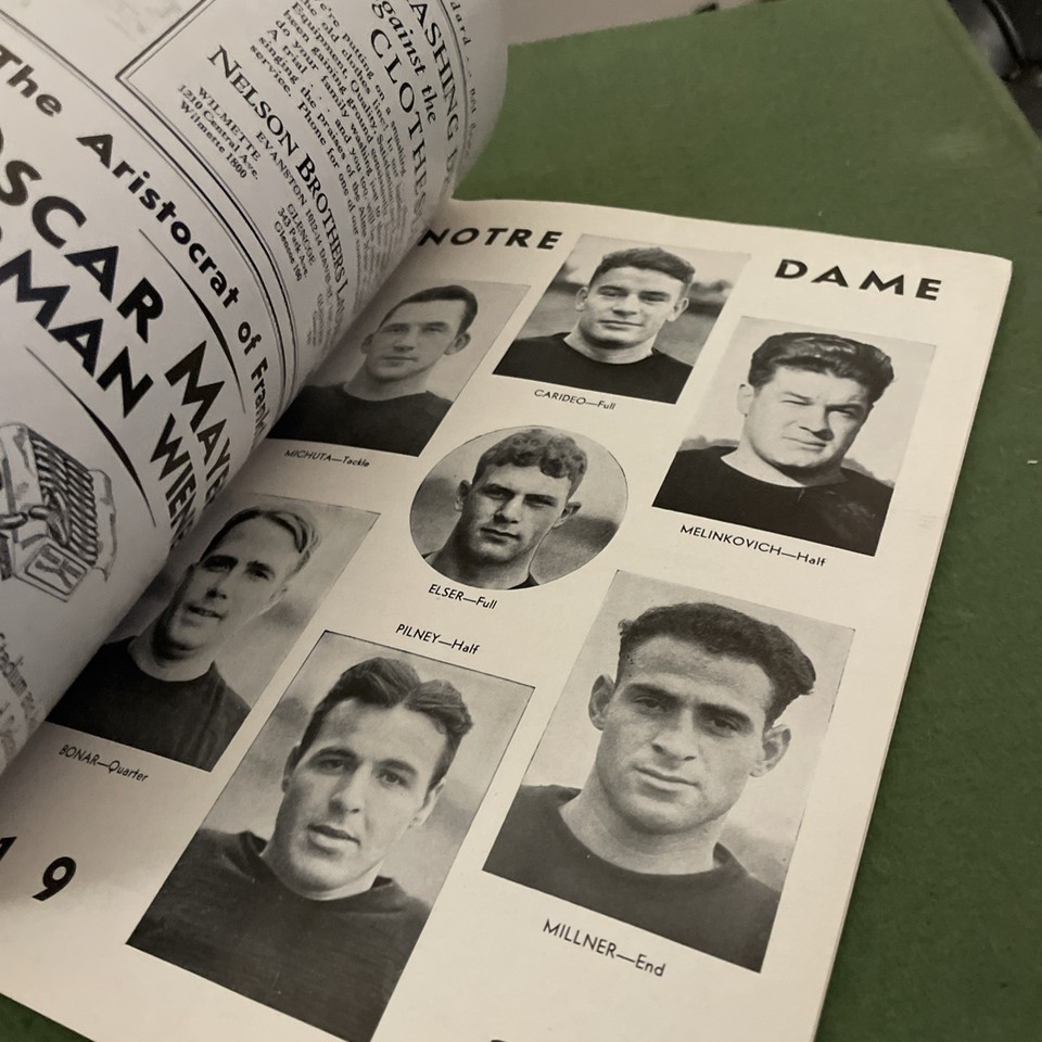 Northwestern Vs Notre Dame 1934 Football Game Program Collectible Rare ...