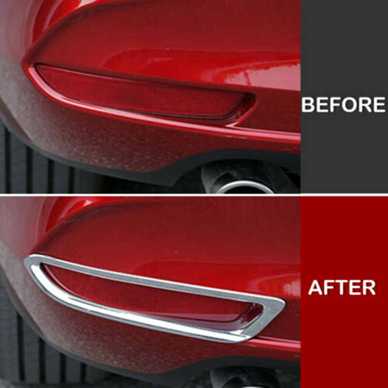 Chrome 2X Rear Fog Lamp Bumper Light Cover Trim For Mazda 3 2020-2024 ...