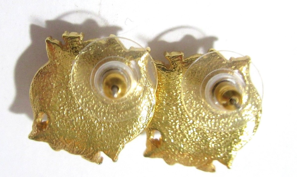 FAUX PEARL CRYSTAL ACCENT PIERCED EARRINGS GOLD TONE SOPHISTICATED ...