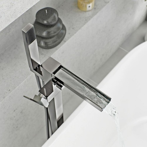 Waterfall Cascade Bathroom Taps, Basin Taps, Freestanding Bath Shower ...