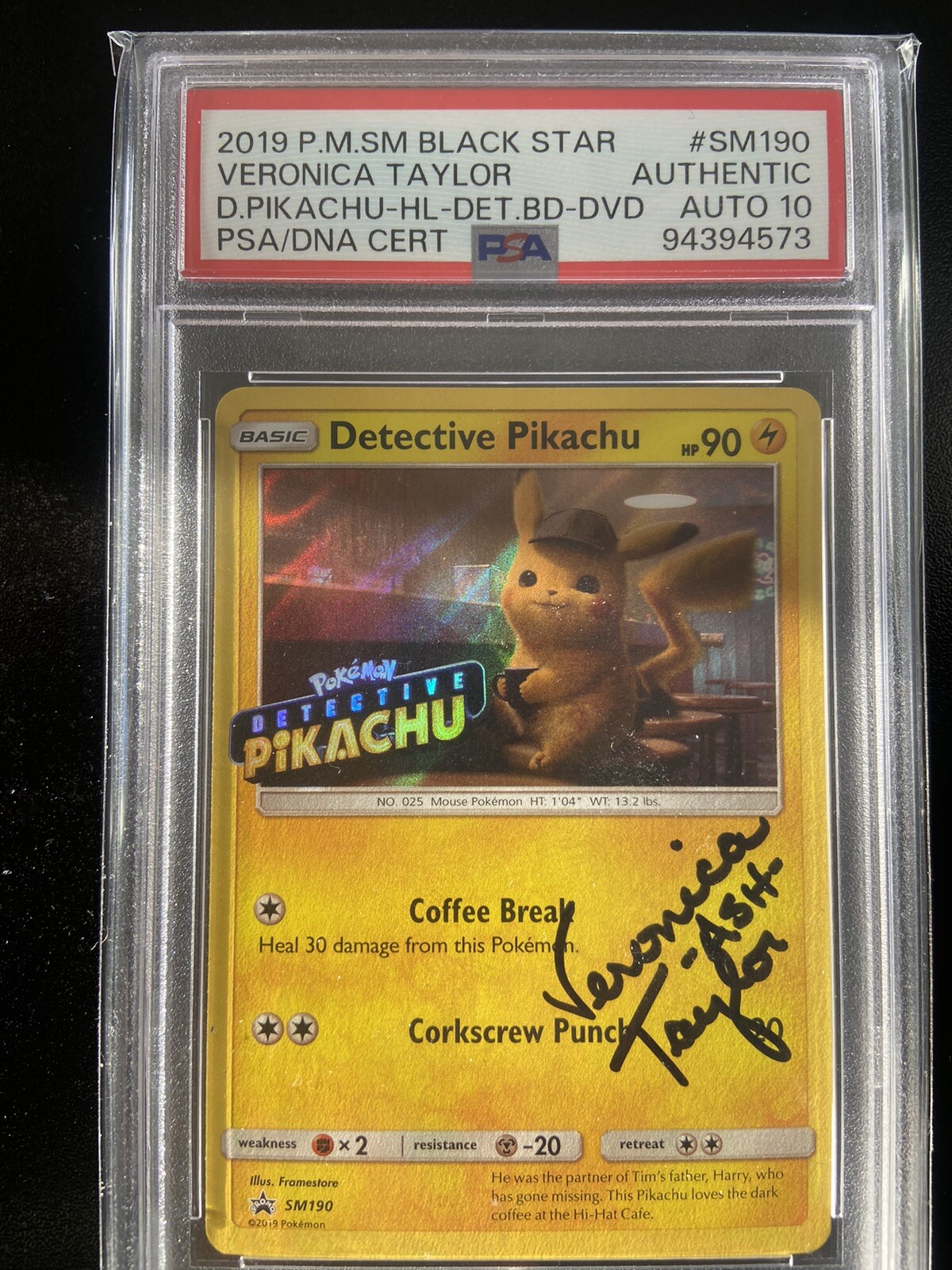 2019 Detective Pikachu SM190 AUTOGRAPHED - Veronica Taylor PSA POP 1 | eBay