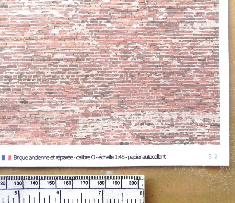 Self-adhesive paper old/replica brick for O gauge scale 1:48 A4 sheet ...