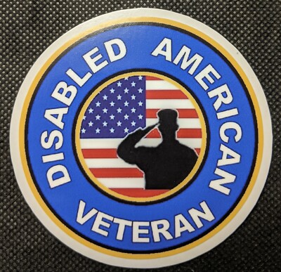 Disabled American Veteran Disabled Vet 4 inch inch Auto Truck Sticker ...