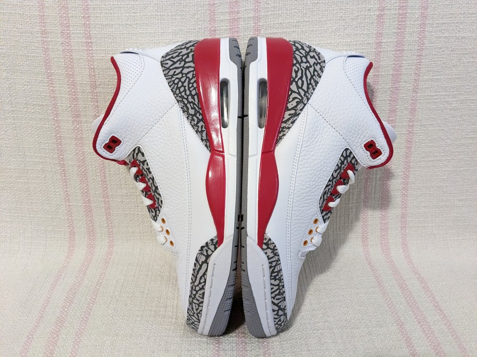 Air Jordan 3 Retro Cardinal Red White Gold AJ3 CT8532 126 Men's Shoe ...