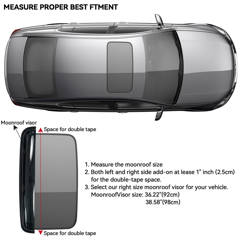 Sunroof Visor Window Top Moonroof Vent 36.2" Rain Guard Wind Deflector ...