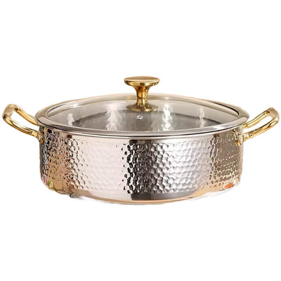 Double Flavor Hot Pot 316L Stainless Steel with Hammered Texture and ...