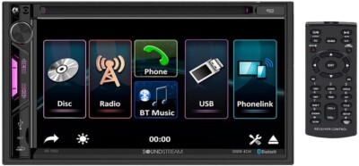 Soundstream VR-7002 7" DVD CD Player Front & Rear Camera Bluetooth ...