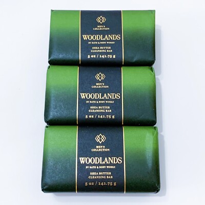 3-Pack Bath & Body Works WOODLANDS Cleansing Soap Bar 5 oz ea NEW ...