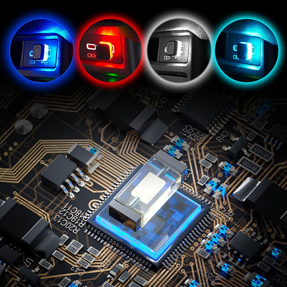 5V USB Mini LED Car Interior Neon Atmosphere Light Ambient Lamp Bulb ...