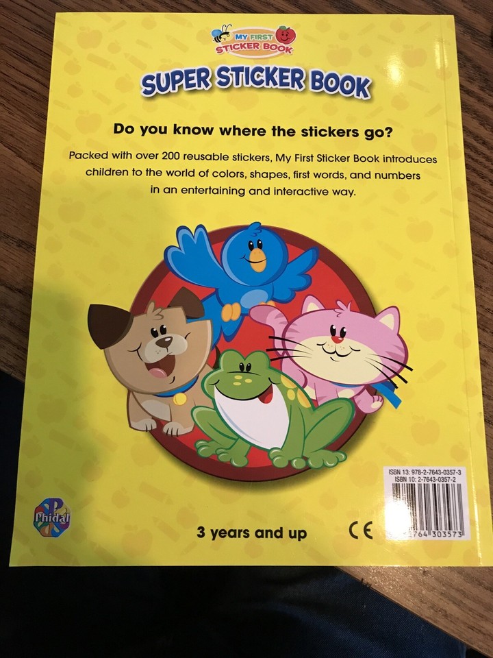 Phidal - Super Sticker Book - Retail $12.95 - My First Sticker - w/200 ...