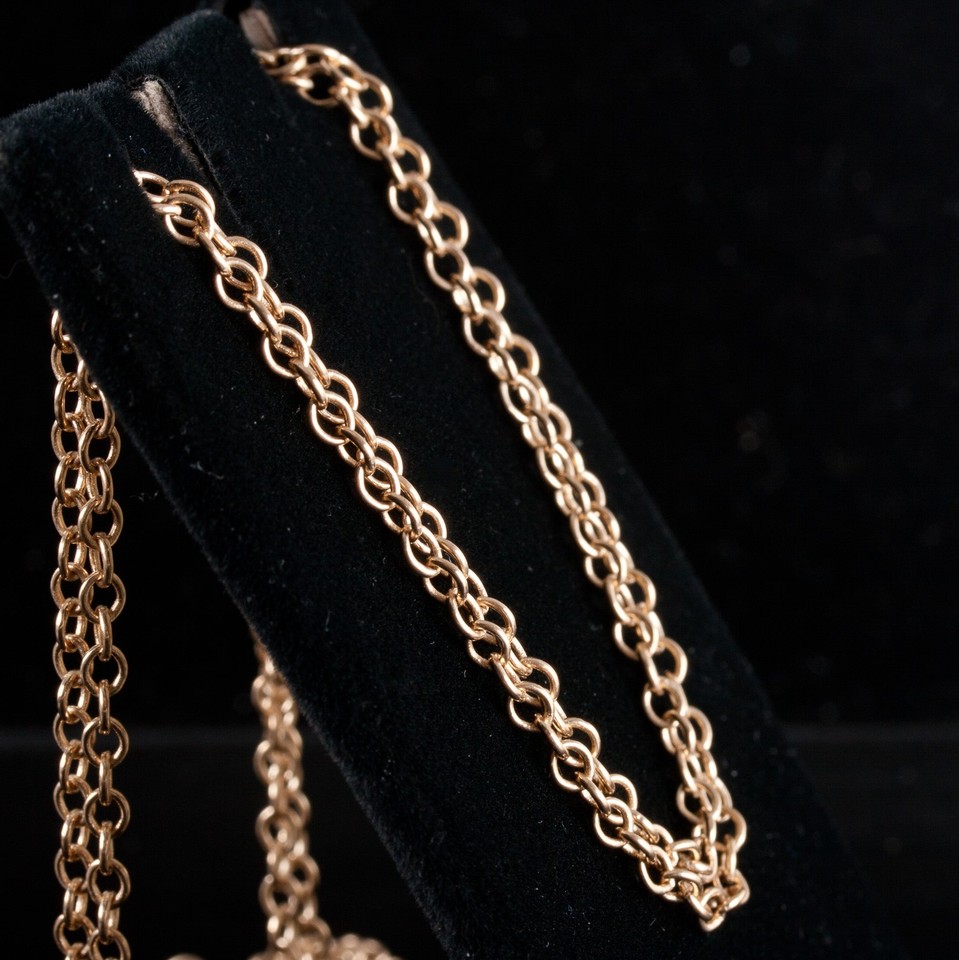 10k Yellow Gold Rolo Chain Style Necklace 11.85g 33" Length 2.9mm Width ...