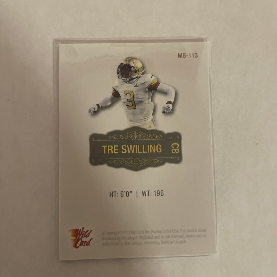 2022 Wild Card MATTE - White #MB-106 Tre Swilling (RC) | eBay