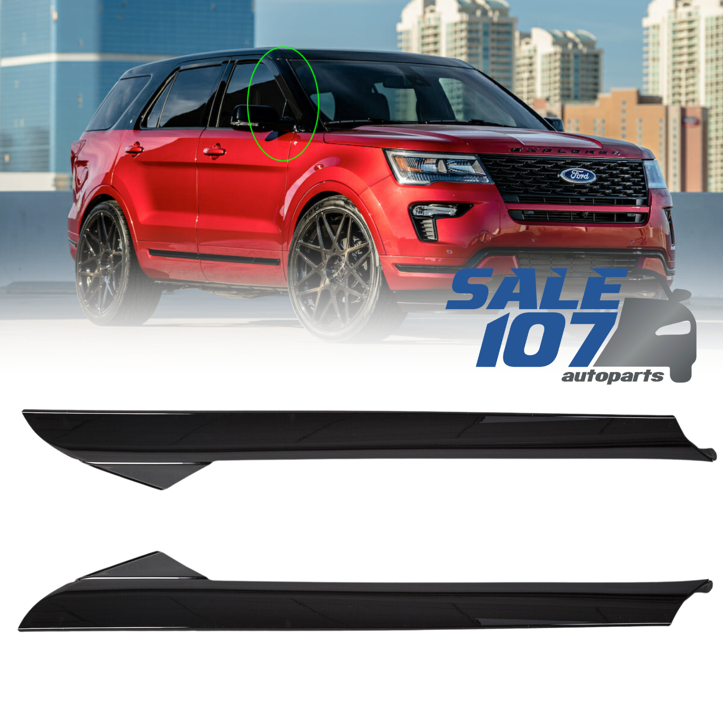 For 2011-2019 Ford Explorer Windshield Outer Trim Pillar Molding Right ...