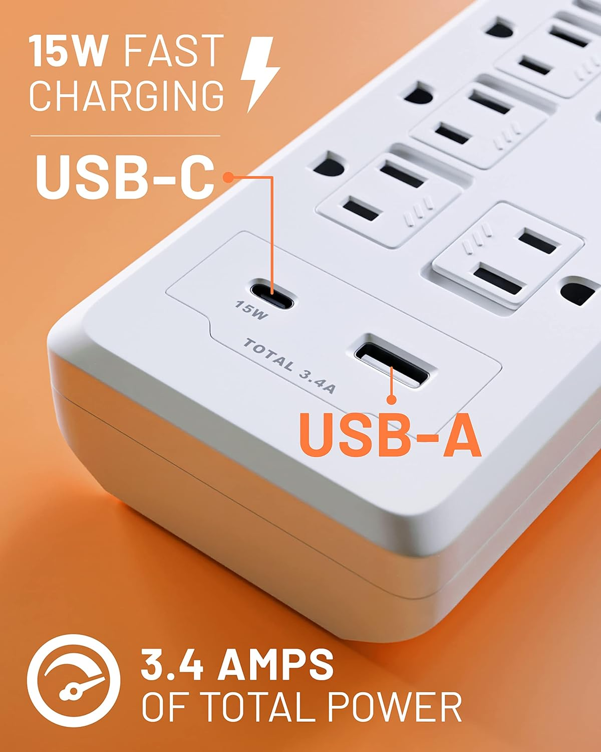 8 Outlet Extender Multi Plug Wall Plug Adapter Surge Protector Power ...