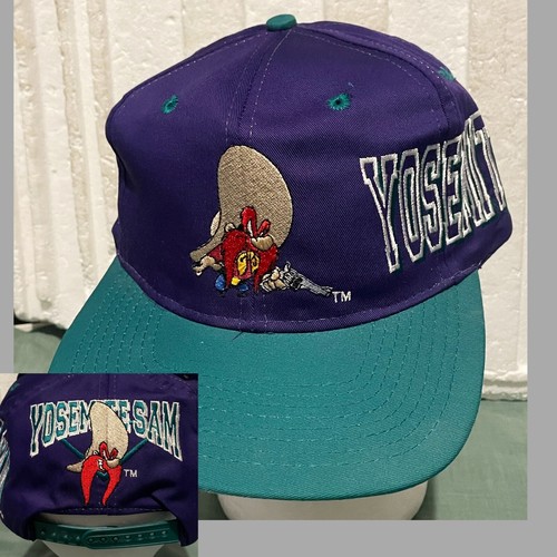 VINTAGE Looney Tunes YOSEMITE SAM Cap Hat 1993 Embroidered All Over ...