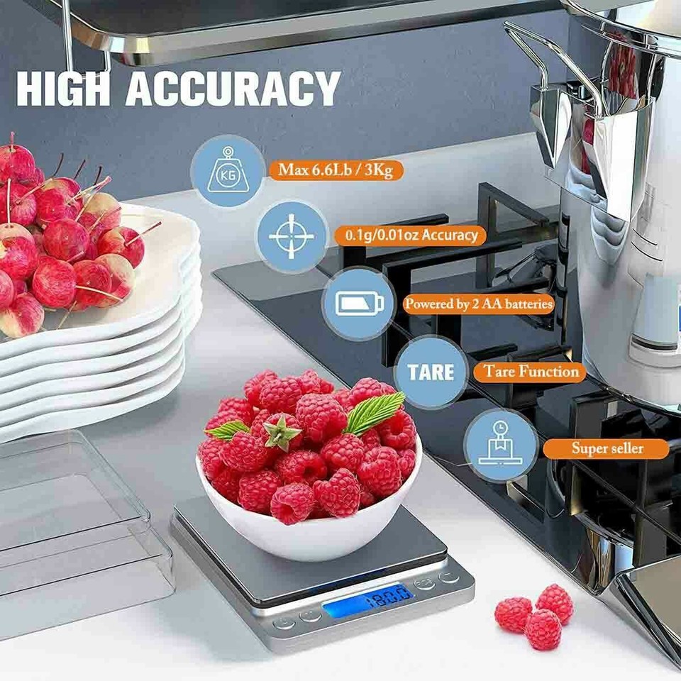 Kitchen Scale Electronic Food Weighing Digital Scale Postal 3000g x1g ...