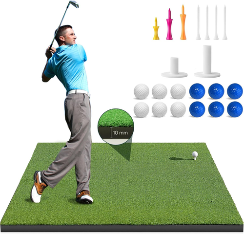 Realistic Golf Practice Mat | Indoor/Outdoor, 18mm, Tees & Balls ...