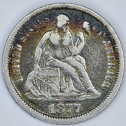 US Coin - 1877-CC One Dime - Circulated - Toned | eBay