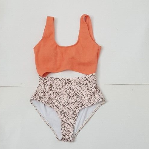 New Women's Meyeeka Lace-up Back High-Cut Monokini - Orange One ...