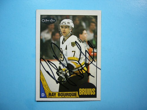 1987/88 O-PEE-CHEE NHL HOCKEY CARD #87 RAY BOURQUE SHARP AUTO AUTOGRAPH ...