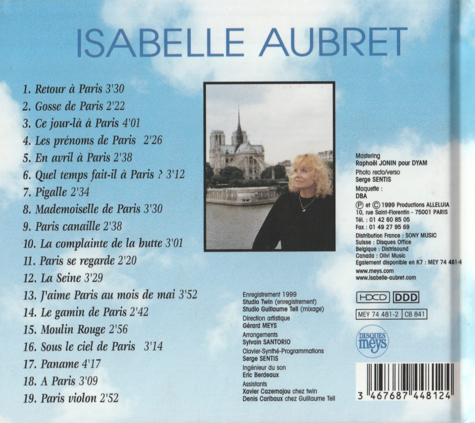 ISABELLE AUBRET parisabelle CHARLES TRENET AZNAVOUR JACQUES BREL LARUE ...