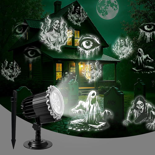 Halloween Projector Lights Outdoor, 4 Rotating Dynamic Ghost ...