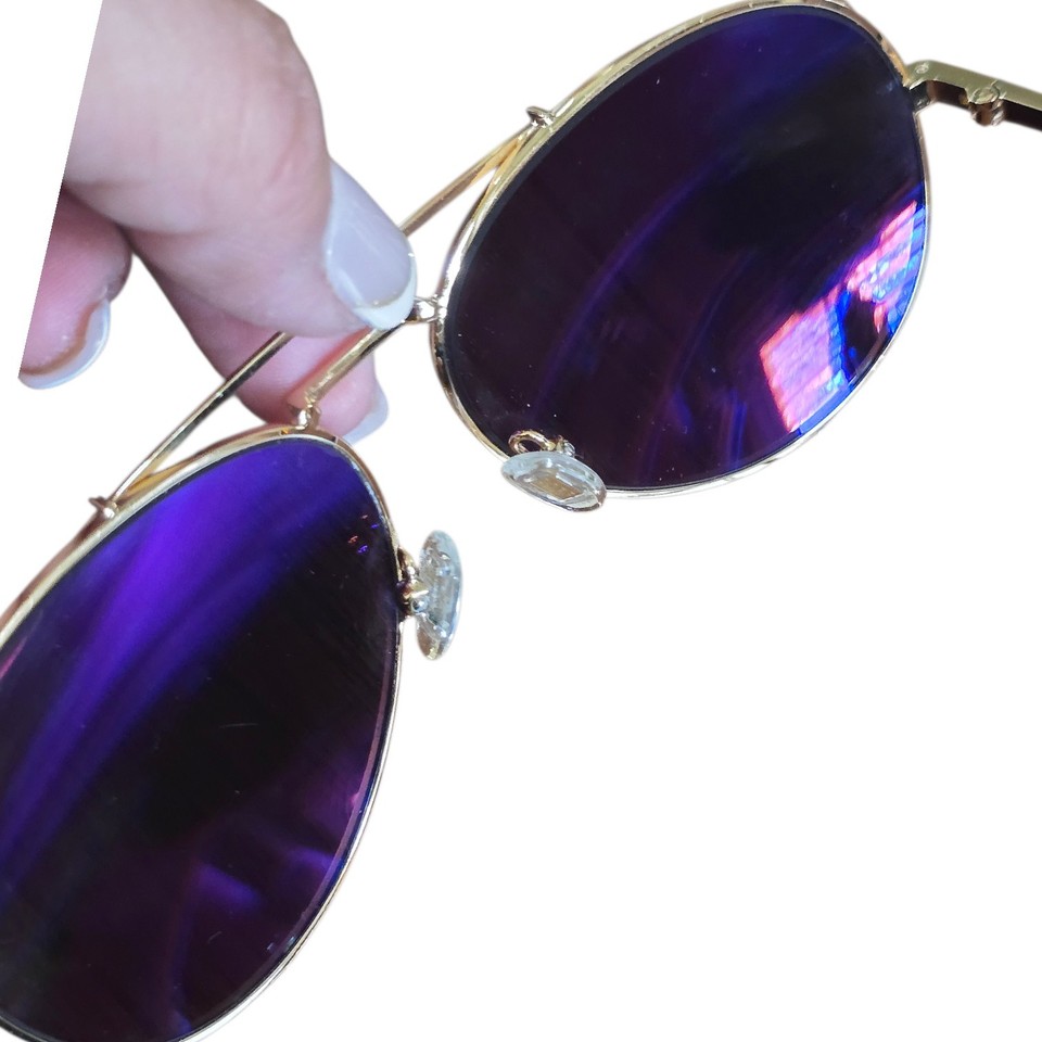 Diff Eyewear Aviator Sunglasses Koko GD-PK22 Oversized Gold Frame Pink ...