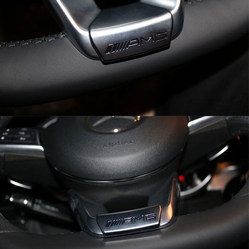 Mercedes AMG Logo Steering Wheel Mark D Shape Interior Badge Emblem New ...