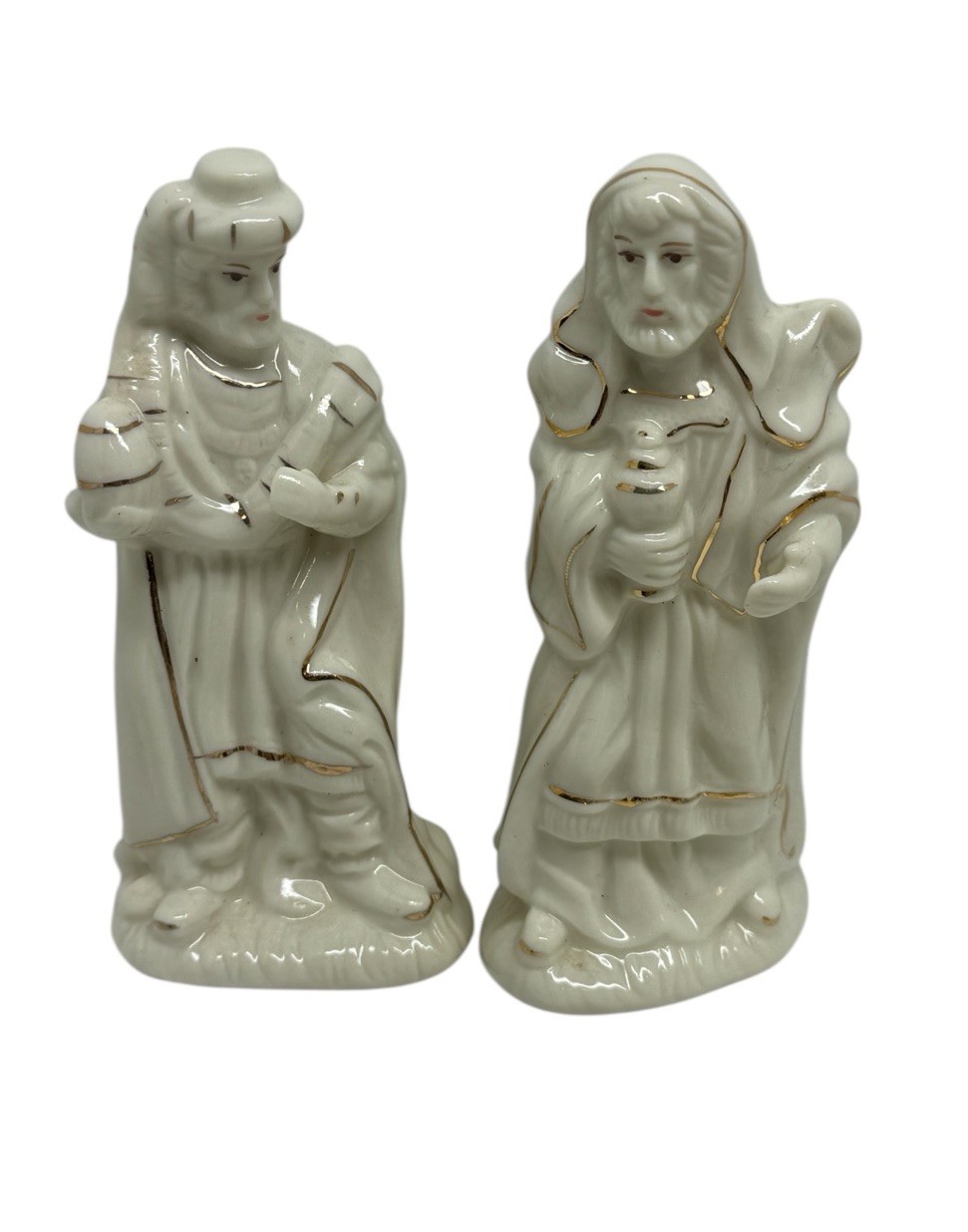 11 Piece Ceramic Nativity Set With Gold Trim Christmas Holiday ...