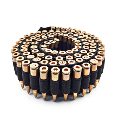 100 Rounds Rifle Bullet Cartridge Bandolier Ammo Belt For .357 410 45 ...