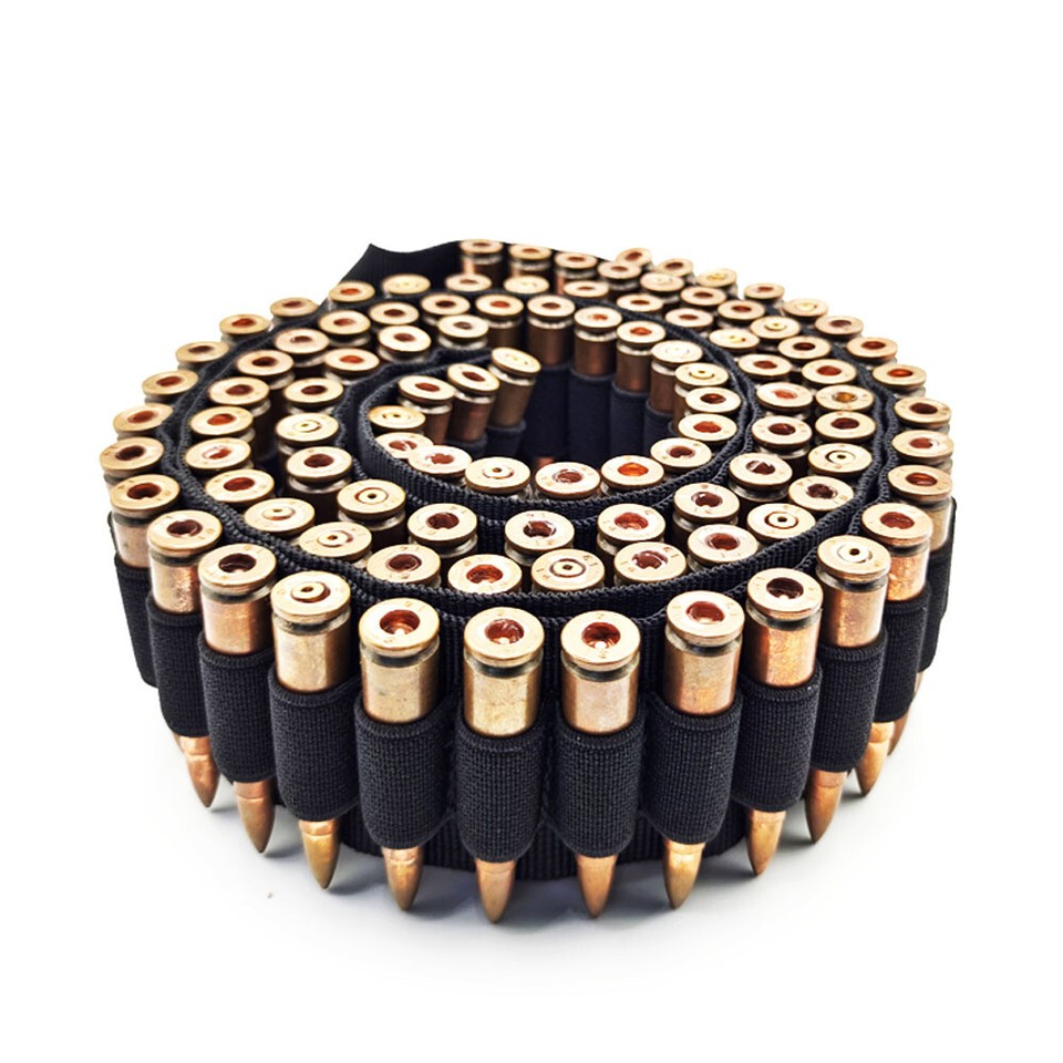 100 Round Rifle Bullet Cartridge Ammo Belt For .357 410 30-30 .223 .38 ...