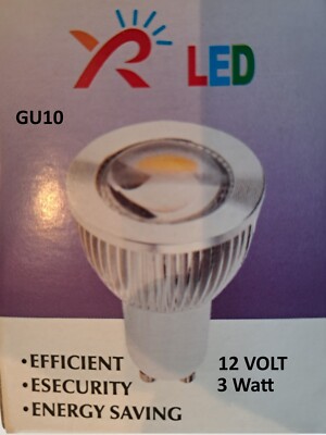 12 volt GU10 LED bulb 12 Volt 3 Watt low voltage for outdoor garden ...