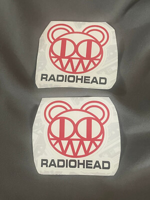 Lot of 2 RADIOHEAD 2 1/4" x 2 1/4" Band Logo STICKERS White Red FAST ...