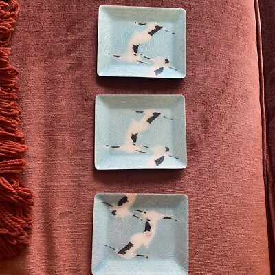 Vintage Japanese 3 Ginbari Cloisonne Enamel Shippo Flying Phoenix Birds ...