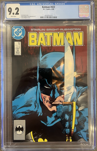 Batman #422 (1988) CGC 9.2 WP - Jerry Bingham Cover Art Jim Starlin ...