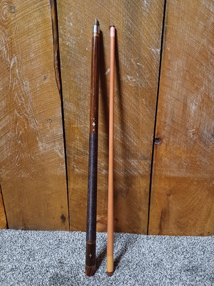 Vintage Viking USA Pool Cue Golden MOP Inlay Crosses 58" Brown Grain ...