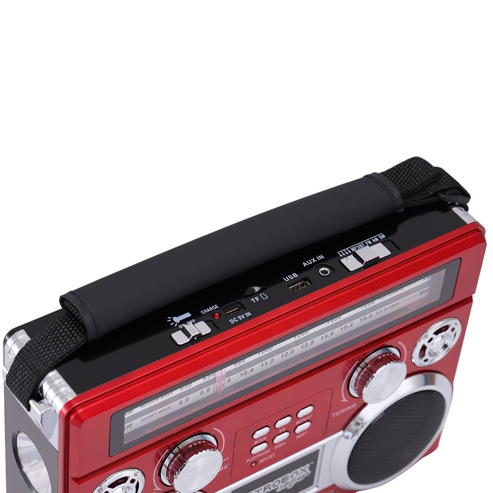 Bluetooth Stereo SW/AM/FM Radio Retro Solar Speaker Portable ...