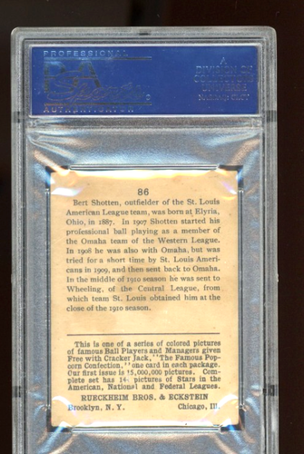 1914 Cracker Jack #86 Burt Shotten PSA 2MK low pop Centered | eBay